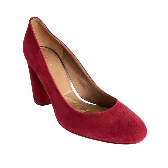 Coach | Shoes | Coach Pumps Women 85b Red Suede All Leather Ophelia ...